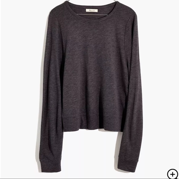 Madewell | Tops | Madewell Long Sleeve Charcoal Crop Top | Poshmark